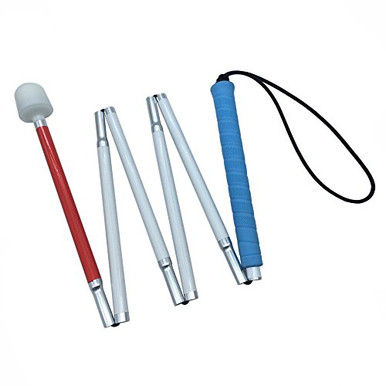 Aluminum Mobility Folding White Cane for Vision Impaired and Blind ...