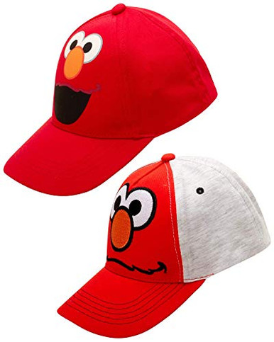 Sesame Street Boys Elmo Cotton Baseball Cap (Ages 2-4), Elmo Red/Grey ...