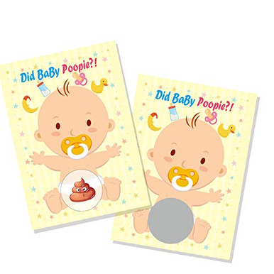 Goldeal Did Baby Poopie Game Cards24 Cards 2 Winners Baby Shower Raffle ...