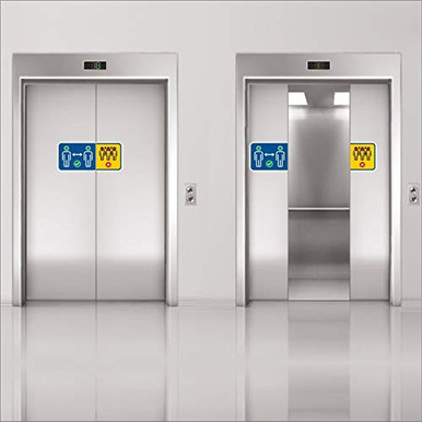 BKS 2 Pack Social Distancing Decal Stickers for Elevator Doors Meeting ...