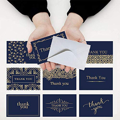 PULEIDI Thank You Cards - 9 Designs Thank You Cards with Envelopes Gold ...