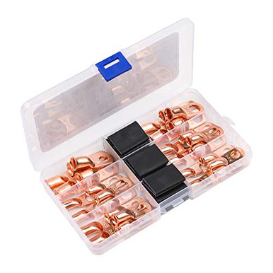 CIRMAKER 60PCS Copper Wire Lugs Kit Battery Cable Ends UL Listed Heavy ...