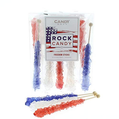 USA Rock Candy On a Stick 10 Pack Extra Large Individually Wrapped Rock ...