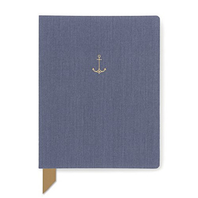 DesignWorks Ink Exposed Spine Cloth Covered Perpetual Planner, Blue ...