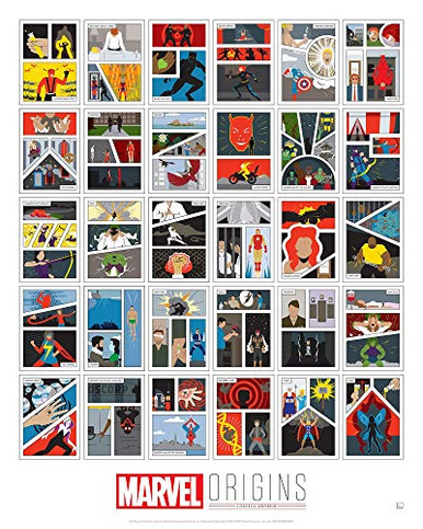 Pop Chart Poster Prints 16x20 Marvel Infographic Printed on Archival ...