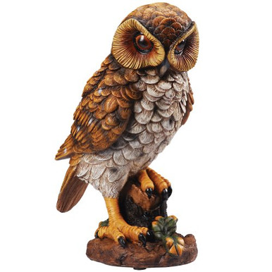 Battery Operated Light Up Hooting Garden Owl Pest Deterrent ...