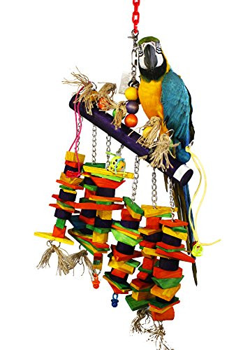Birds LOVE Wood Log of Hanging Chew Fun Toy for Extra Large Birds for ...