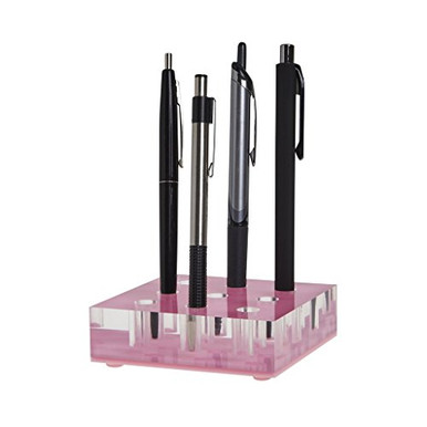 JR William Modern Pen Holder #9 Modern Pink and Clear Acrylic Pen ...