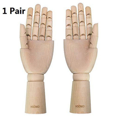 HSOMiD Flexible Wooden Hand Model Moveable Wooden Artists 12 Inches ...