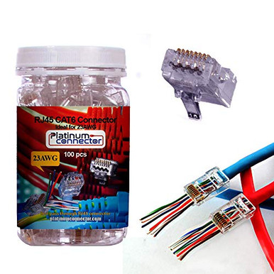Platinum Connector CAT6a CAT6 23AWG UTP Cable Connector 100 Pieces RJ45 ...