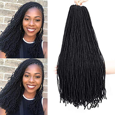 4Packs 24inch Straight Faux Locs Crochet Hair Straight Goddess Locs ...