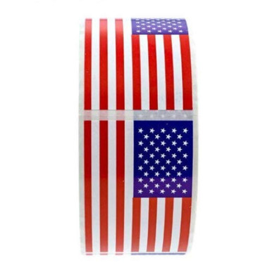 American Flag Stickers Roll of 250 Perforated Sticker Labels Made in ...