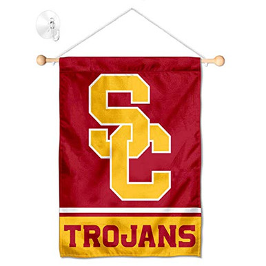 USC Trojans SC Logo Window Wall Banner Hanging Flag with Suction Cup ...