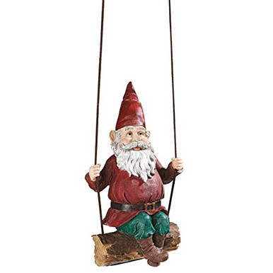 Design Toscano EU5795 Garden Gnome Statue Sammy the Swinging Gnome ...