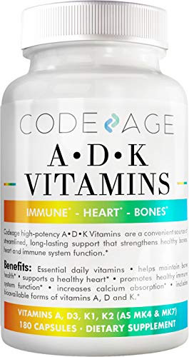 Codeage ADK Vitamin Supplement 6 Months Supply Daily Vitamins A D K ...