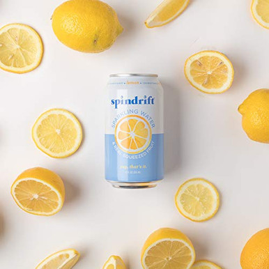 Spindrift Sparkling Water Lemon Flavored Made with Real Squeezed Fruit 12 Fl Oz Cans Pack of 24 ...