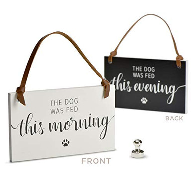 PYROH Dog Feed Reminder Wooden Dog Feeding Schedule Feed Dog Magnet ...