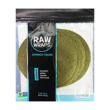 Raw Wraps Gluten Free Paleo and Keto Friendly Shelf Stable 6 Tacos per ...