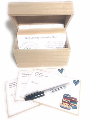 92 Piece Recipe Box and Card Bundle Set Natural Wood The Perfect Recipe ...