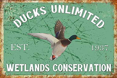 JDXHY Vintage Metal Tin Sign Ducks Unilimited Wetlands Conservation ...