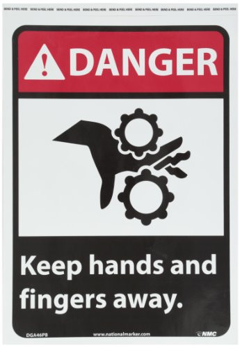 NMC DGA46PB ANSI Sign Legend DANGER Keep hands and fingers away with ...