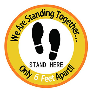 Social Distancing Floor Decals - We are Standing Togther and Only 6 ...