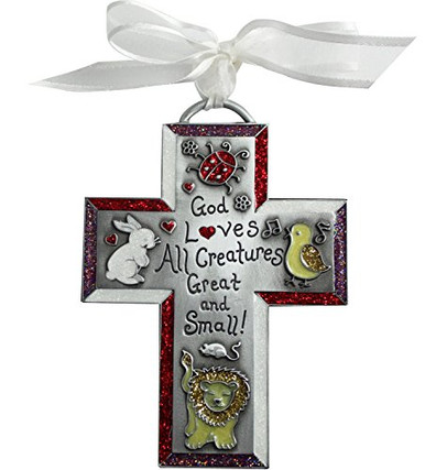 Cathedral Art MC109 God Loves All Creatures Children's Wall Cross, 4-1/ ...