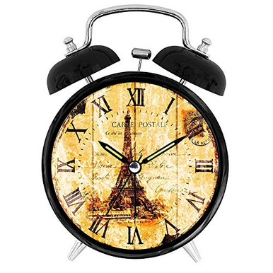Sevenyee Paris Tower Clock Paris Passport Alarm Clock Loud Bedroom ...