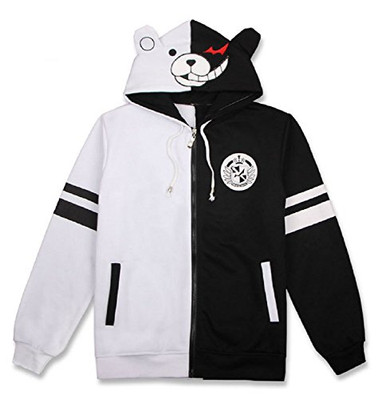 GKO Danganronpa Monokuma Black and White Bear Hoodie Jacket Cosplay ...