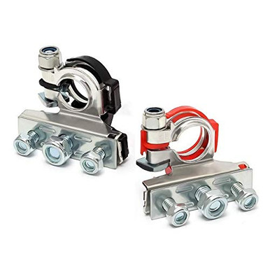 Pair Of Battery Terminals With 3 Bolt On Connection Copper Positive ...