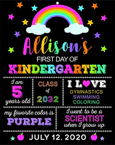 cxwind First Day of School Chalkboard Unicorn Theme First Day of School ...