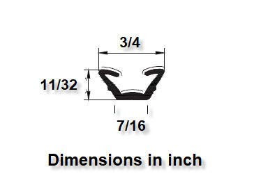M M SEALS B00410F Flexible Flocked Rubber Glass Run Channel for ...