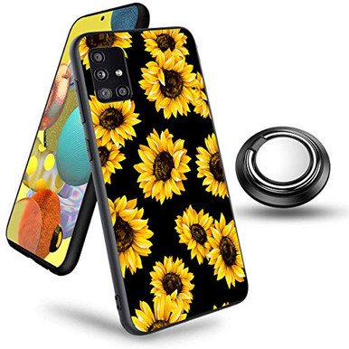 Galaxy A51 Case with Ring Holder Stand, Cute Yellow Sunflowers Premium ...