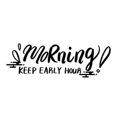 Morning Keep Early Hour Wall Decal English Lettering Saying Words Vinyl ...