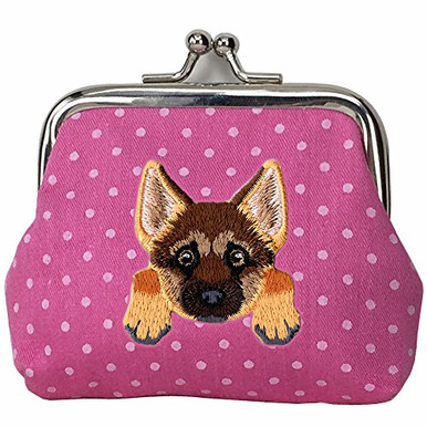 GERMAN SHEPHERD Cute Embroidered Puppy Dog Buckle Coin Purse Wallet Hot ...