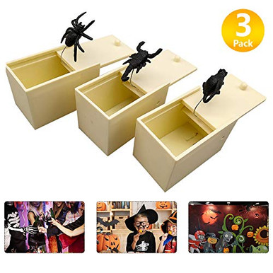 Fun Happy Joke Boxes Spider Prank Scare Box Rubber Spider Prank Happy ...
