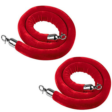 Goplus Red Velvet Stanchion Rope 5Ft 15 Thick Stanchion Queue Barrier ...