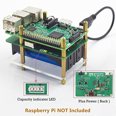 SunFounder Raspberry Pi 4000mAh 5V/2A Lithium Battery Power Pack ...