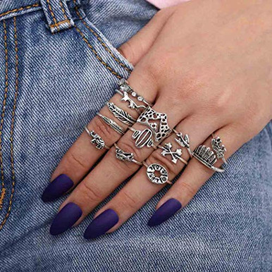 Ajacry Boho Elephant Knuckle Ring Silver Arrow Stackable Midi Finger ...