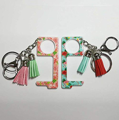 NonContact Acrylic Door OpenerButton Pusher Personal Safety Keychain ...