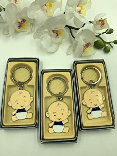 12PC Baby Shower Favors Baby Boy Design Keychains - Warehousesoverstock