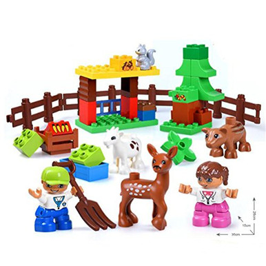 GoodPlay Big Early Intelligence Games Farm House Puzzle Building Blocks ...