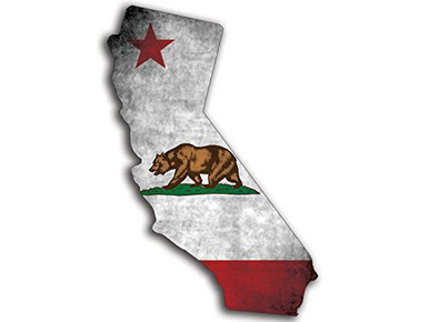 American Vinyl Vintage California Shaped Flag Sticker ca State Bear Old ...