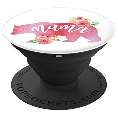 Rose Gold Mama Bear Watercolor Cute Roses Flowers PopSockets Grip and ...