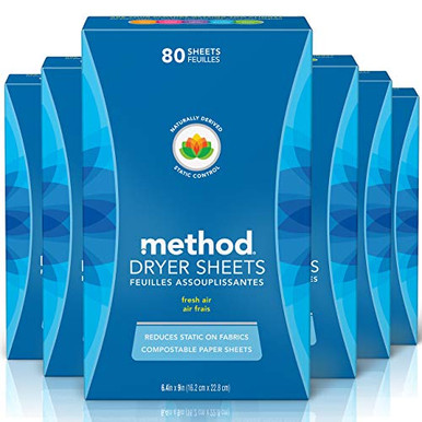 Method Dryer Sheets Fresh Air 80 Sheets 6 Count - Warehousesoverstock