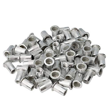 100 Pieces 1420 Aluminum Rivet Nuts Threaded Inserts Rivnuts Nutsert ...