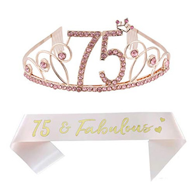 75th Birthday Tiara and Sash Happy 75th Birthday Party Supplies 75 ...
