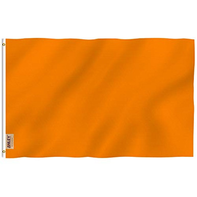 Anley Fly Breeze 3x5 Foot Solid Orange Flag Vivid Color and Fade Proof Canvas Header and Double ...