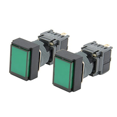 uxcell 2pcs Momentary Push Button Switch Rectangle Head 16mm Mounting ...