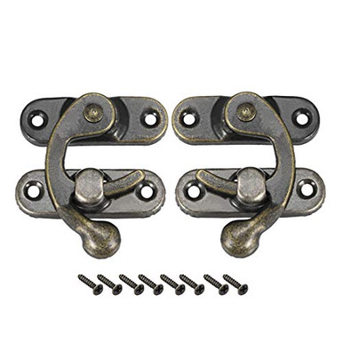 uxcell Antique Latch Hook Hasp Swing Arm Latch Bronze Plated 15 Pairs w ...